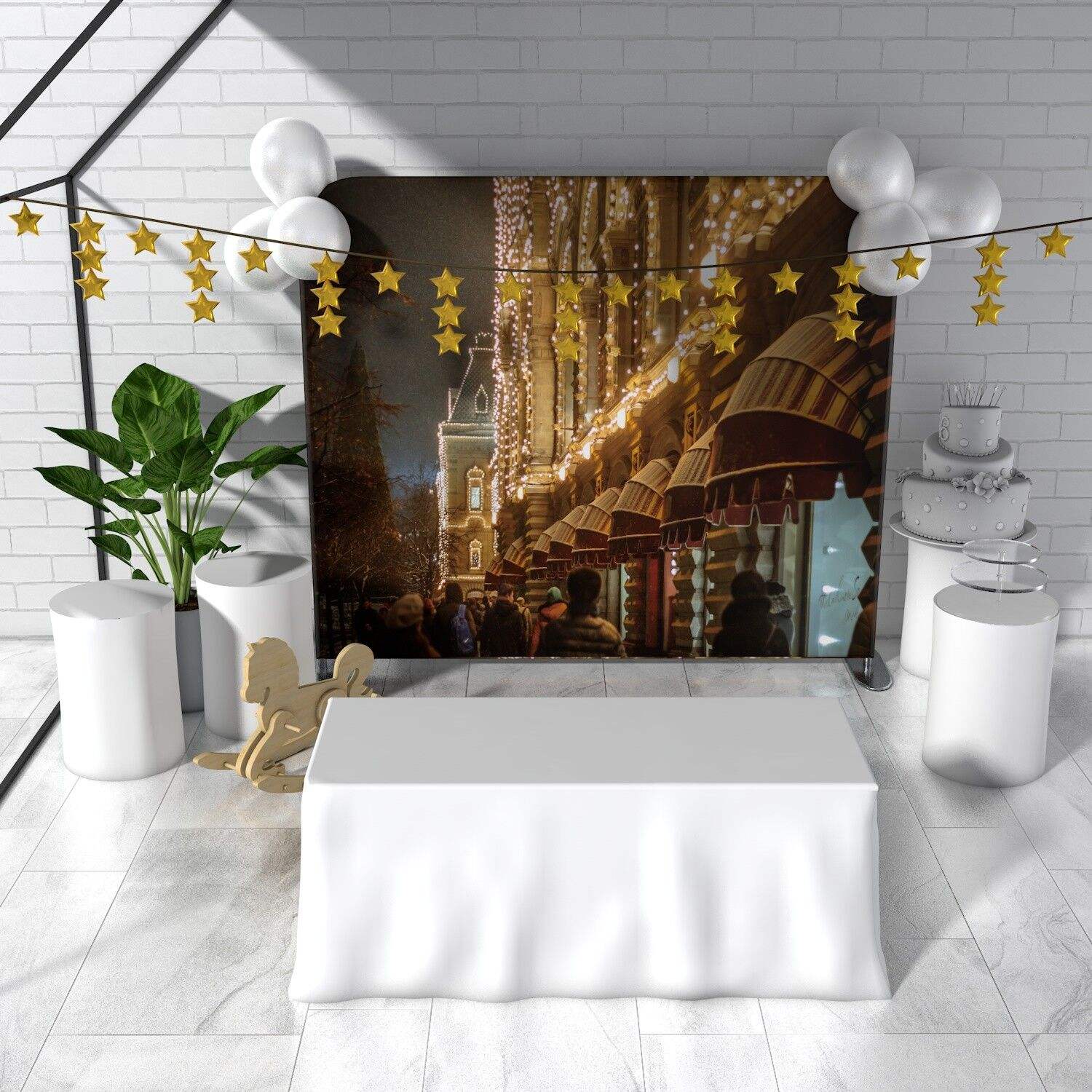 Collapsible Aluminum Frame Stand Pillow Case tension fabric party ...
